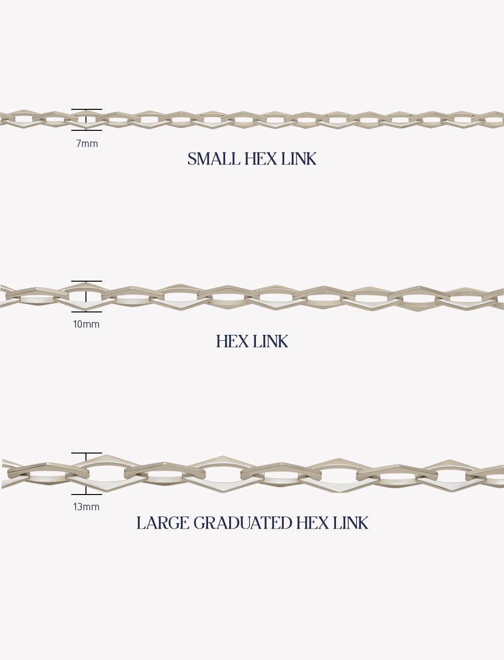 Silver Graduated Hex Link Necklace – pleaserepeat